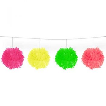 Pompom slinger NEON verschillende kleuren - Feestwarenhuis.nl