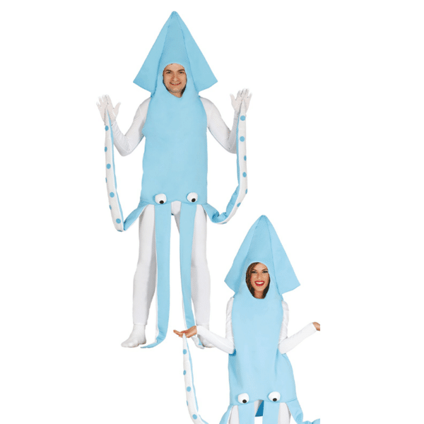 Volwassenkostuum Inktvis blauw wit - Feestwarenhuis.nl
