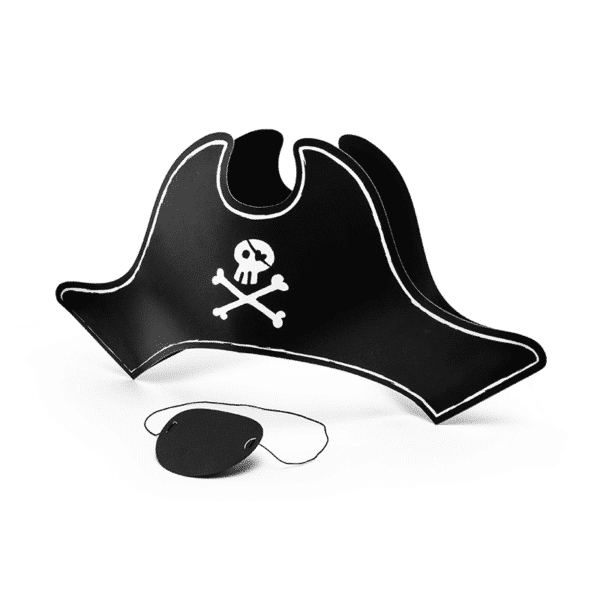 Piratenhoed met ooglap Pirates Party - 14 cm - Feestwarenhuis.nl