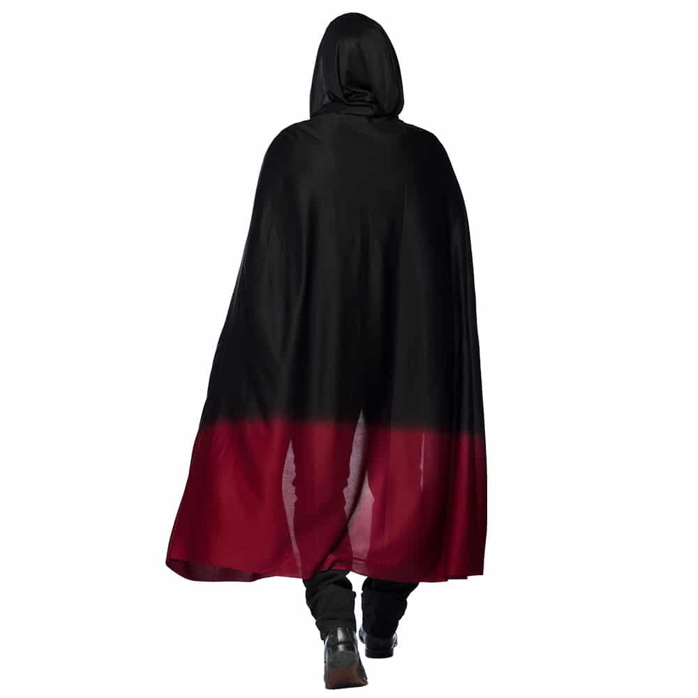 Cape Fade zwart/rood (170 cm) - Feestwarenhuis.nl