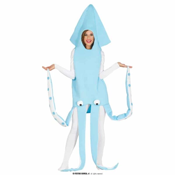 Volwassenkostuum Inktvis blauw wit - Feestwarenhuis.nl