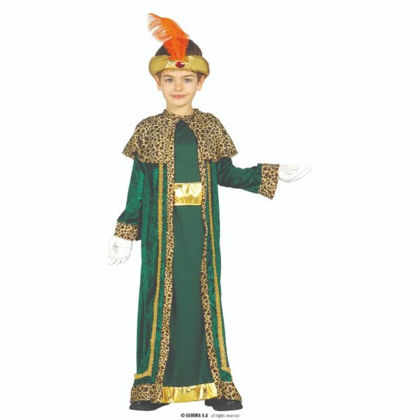 Kinderkostuum drie koningen groen 5-6 jaar - Feestwarenhuis.nl