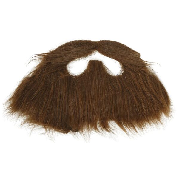 Baard met snor Bruin - Feestwarenhuis.nl